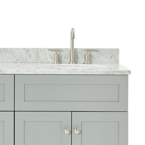 Winston Porter Partham 67 Double Bathroom Vanity With Carrara Marble